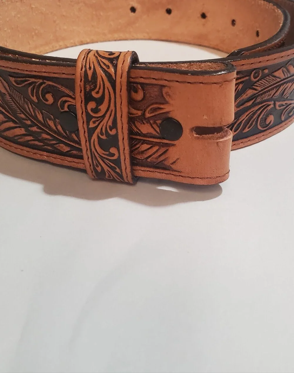 Tony Lama | Accessories | Tony Lama Tooled Leather Belt No Buckle Newer ...